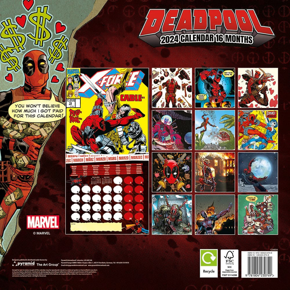 Marvel Kalender 2024 Deadpool jetzt online kaufen - eliveshop.de