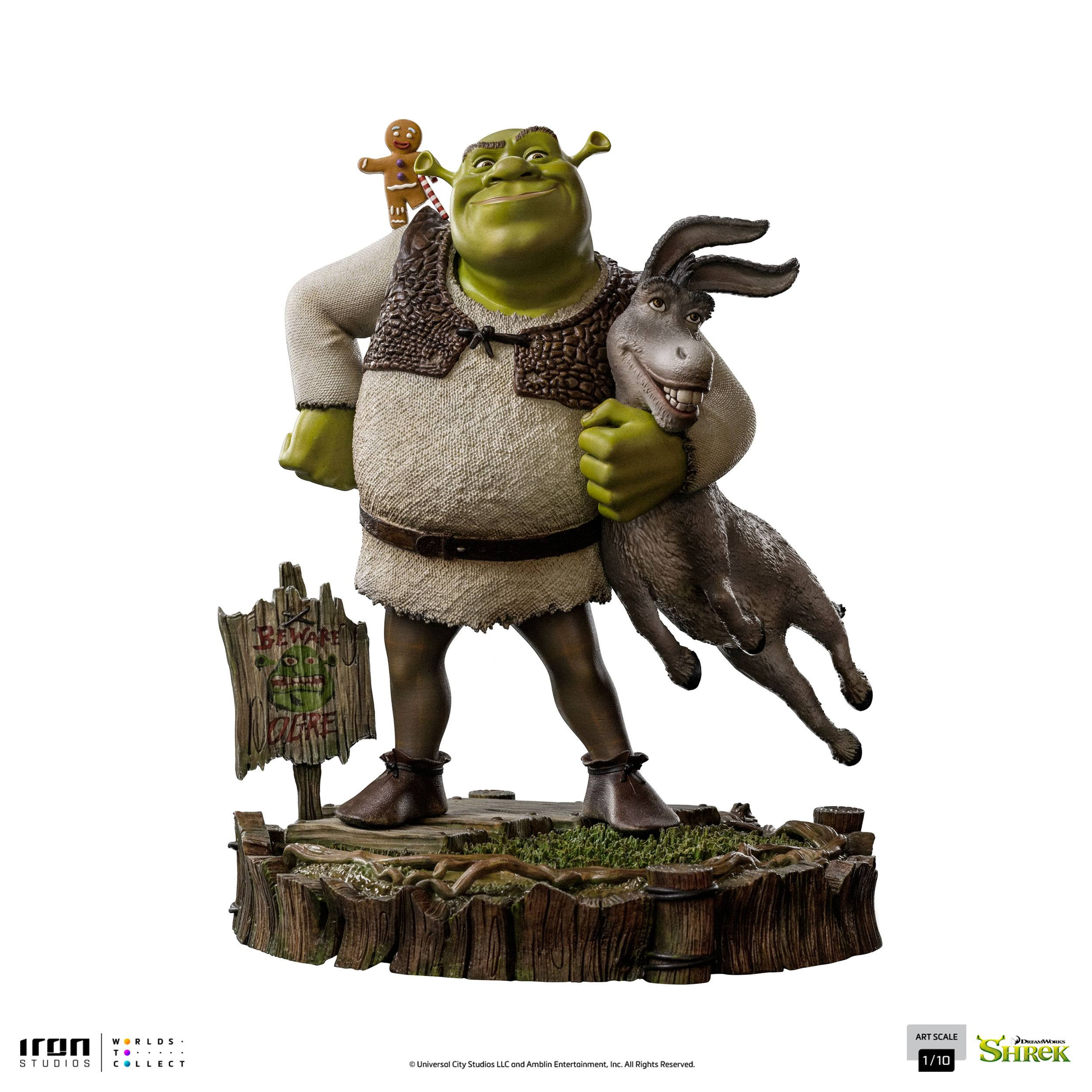 Shrek Deluxe Art Scale Statue 1/10 Shrek, Donkey and The Gingerbread ...