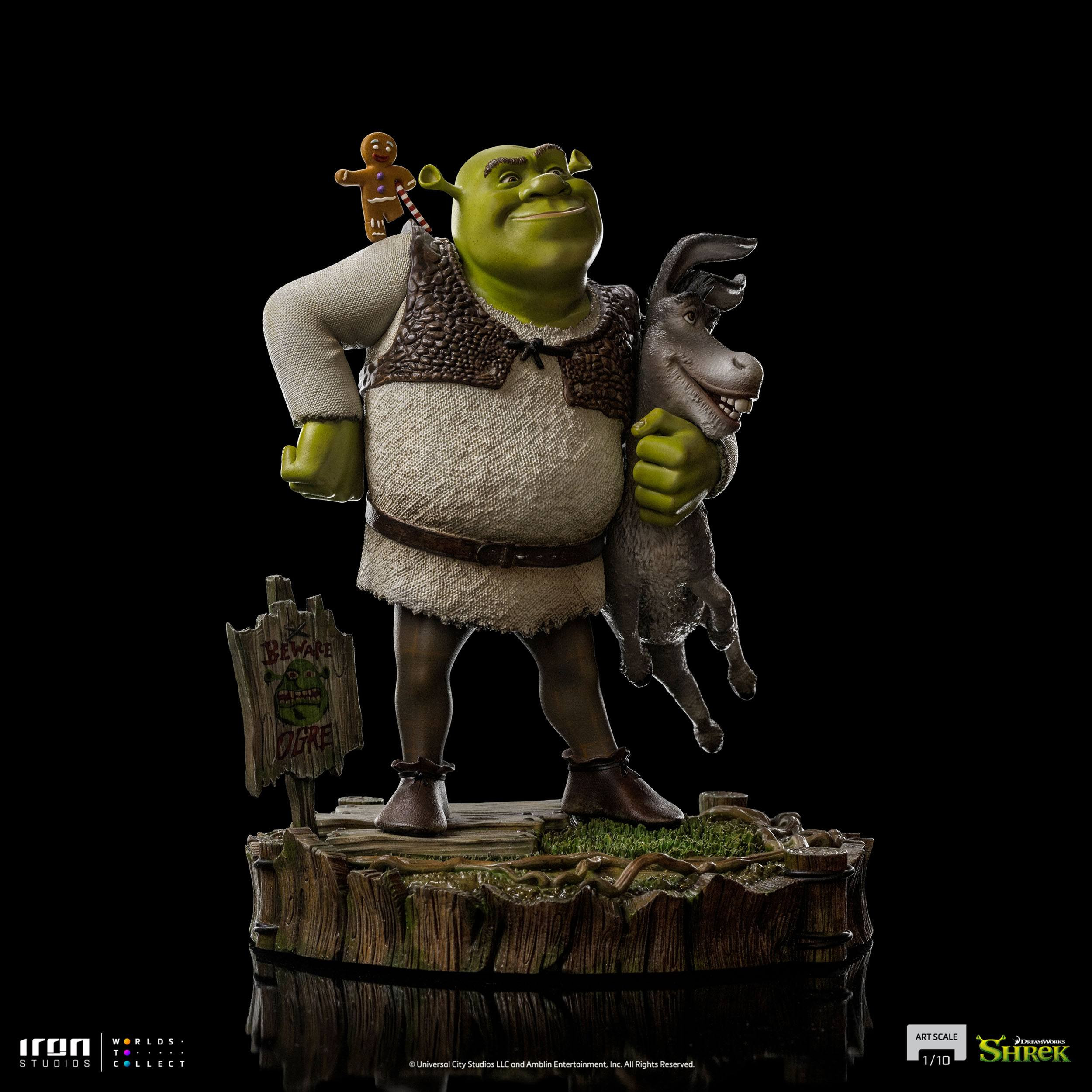 Shrek Deluxe Art Scale Statue 1/10 Shrek, Donkey and The Gingerbread ...
